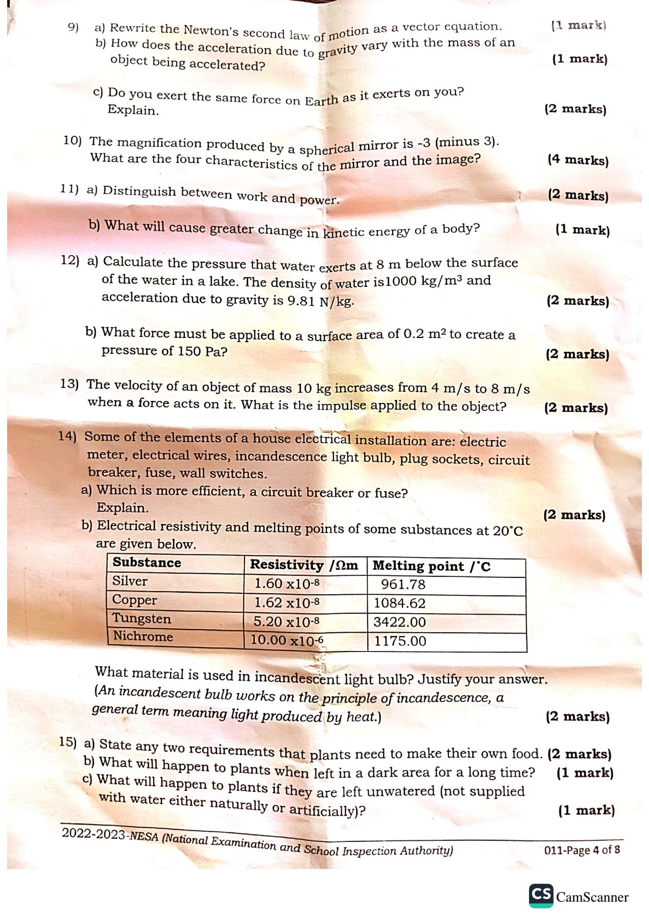 NESA S3 PHYSICS NATIONAL EXAMINATION PAST PAPERS 2023. - NEWS WITHIN