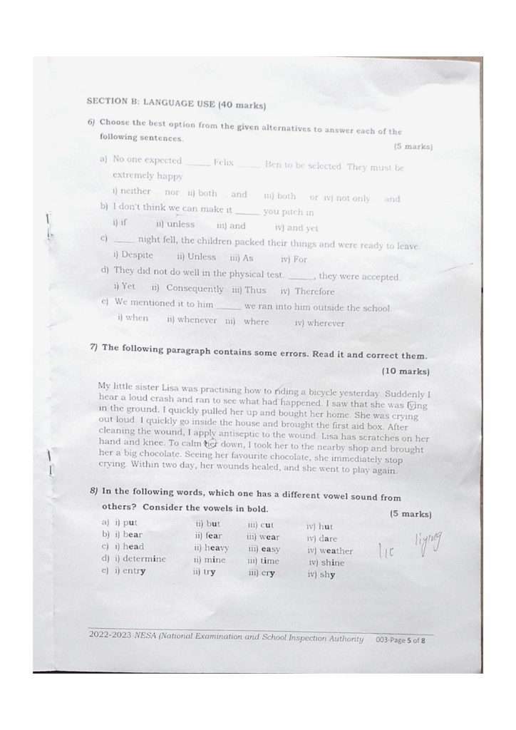 NESA S3 ENGLISH NATIONAL EXAMINATIONS PAST PAPERS 2023. - NEWS WITHIN