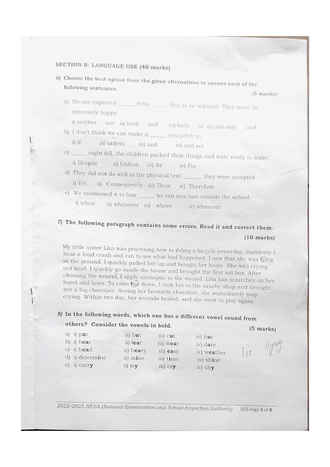 NESA S3 ENGLISH NATIONAL EXAMINATIONS PAST PAPERS 2023. - NEWS WITHIN