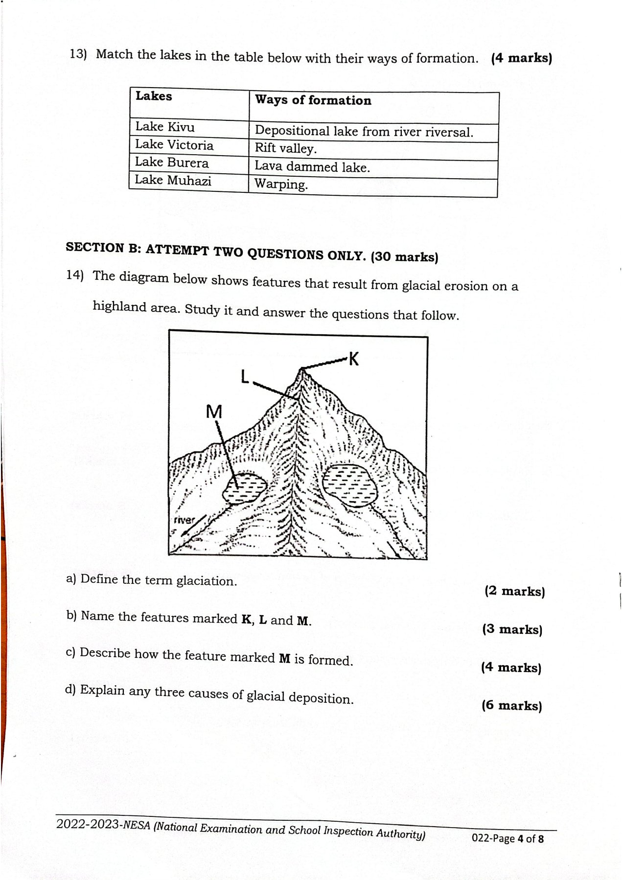 NESA S6 GEOGRAPHY (PHYSICAL) NATIONAL EXAMINATION PAST PAPERS 2023 ...
