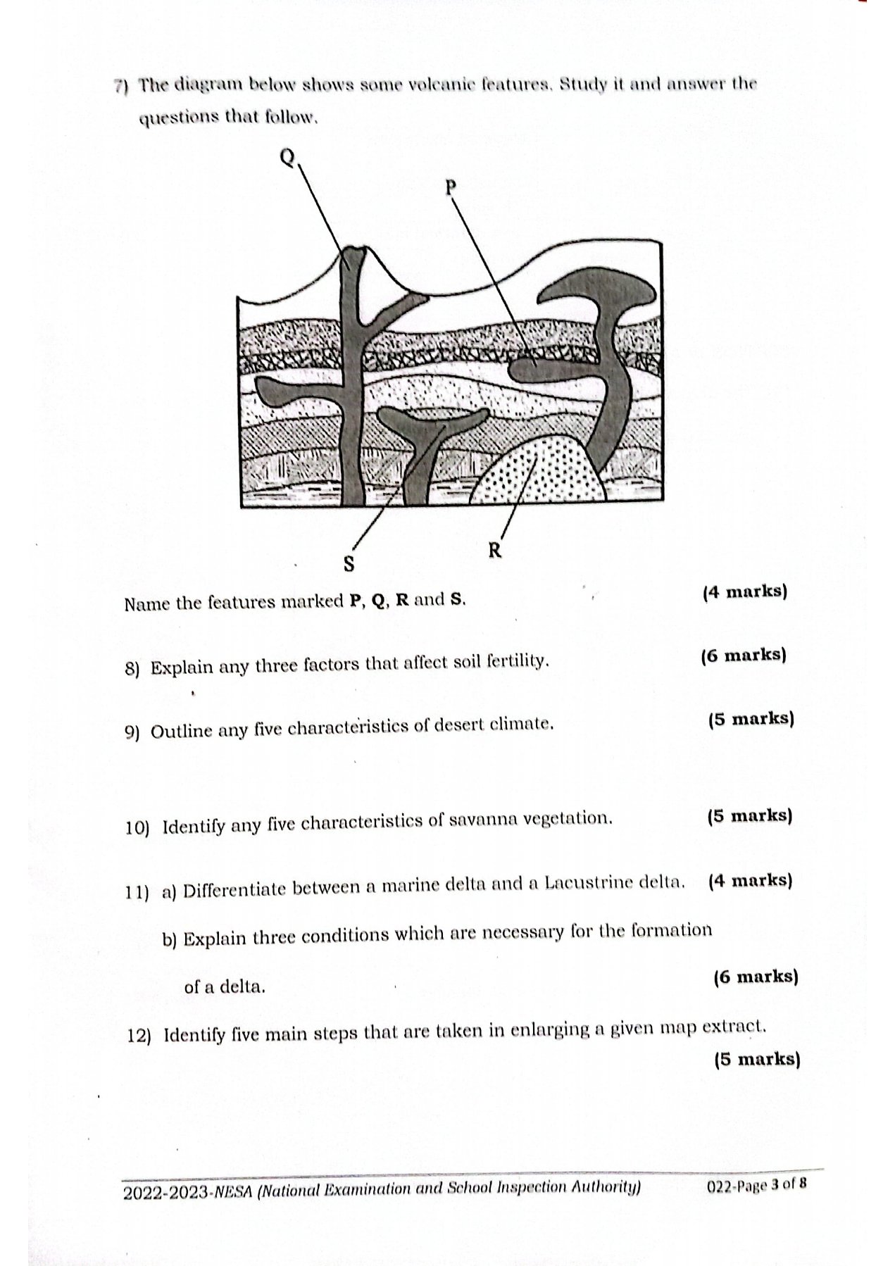 NESA S6 GEOGRAPHY (PHYSICAL) NATIONAL EXAMINATION PAST PAPERS 2023 ...